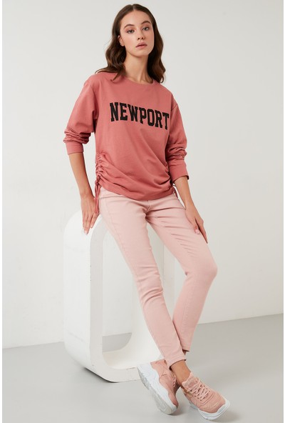 Lela Baskılı Bisiklet Yaka Örme Sweat Kadın SWEAT 5203288