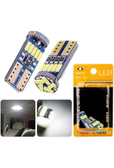 Waxen T10 Park Plaka Tavan Iç Aydınlatma Ampulü 15 LED Dipsiz W5W 194 6500K Beyaz Güçlü Işık Waxen T10 Park Plaka Tavan Iç Aydınlatma Ampulü 15 LED Dipsiz W5W 194 6500K Beyaz Güçlü Işık