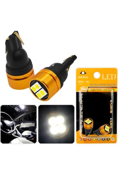 Waxen T10 Park Plaka Tavan Iç Aydınlatma Ampulü 4 LED W5W 194 6500K Beyaz Güçlü Işık Waxen T10 Park Plaka Tavan Iç Aydınlatma Ampulü 4 LED W5W 194 6500K Beyaz Güçlü Işık