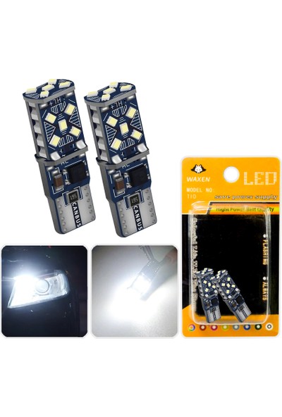 Waxen T10 Park Ampulü 15 LED Dipsiz Canbus W5W 194 6500K Beyaz Güçlü Işık Waxen T10 Park Ampulü 15 LED Dipsiz Canbus W5W 194 6500K Beyaz Güçlü Işık