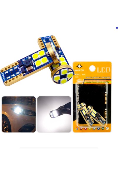 Waxen T10 Park Plaka Tavan Iç Aydınlatma Ampulü 6 LED W5W 194 6500K Beyaz Güçlü Işık Waxen T10 Park Plaka Tavan Iç Aydınlatma Ampulü 6 LED W5W 194 6500K Beyaz Güçlü Işık