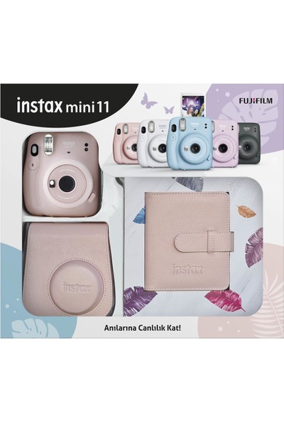 Fujifilm Instax Mini 11 Kare Albümlü Pembe Kit Fujifilm Instax Mini 11 Kare Albümlü Pembe Kit
