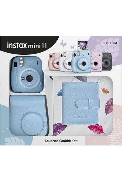 Fujifilm Instax Mini 11 Kare Albümlü Mavi Kit Fujifilm Instax Mini 11 Kare Albümlü Mavi Kit