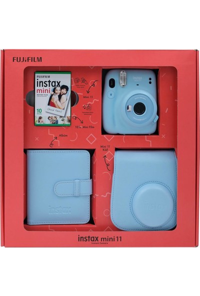 Fujifilm Instax Mini 11 Kare Albümlü Mavi Box Fujifilm Instax Mini 11 Kare Albümlü Mavi Box