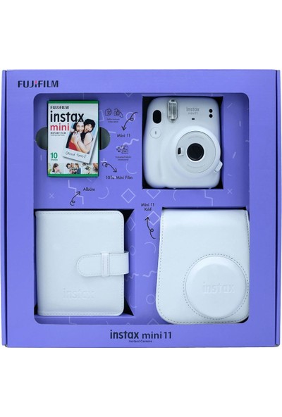 Fujifilm Instax Mini 11 Kare Albümlü Beyaz Box Fujifilm Instax Mini 11 Kare Albümlü Beyaz Box