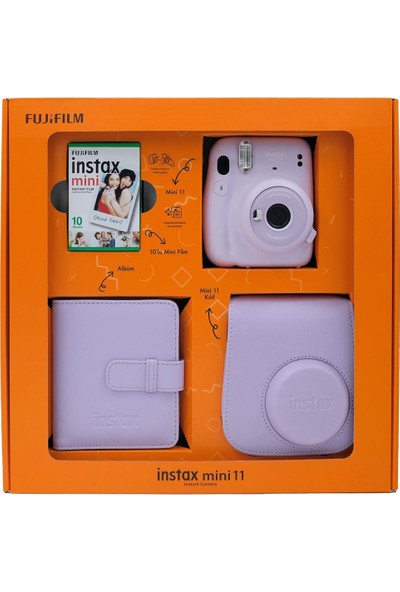 Fujifilm Instax Mini 11 Kare Albümlü Lila Box Fujifilm Instax Mini 11 Kare Albümlü Lila Box
