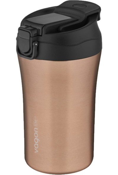 Vagonlife Fiftyfifty Çift Kapak Sistemli Pipetli/pipetsiz 400ML Çelik Mug