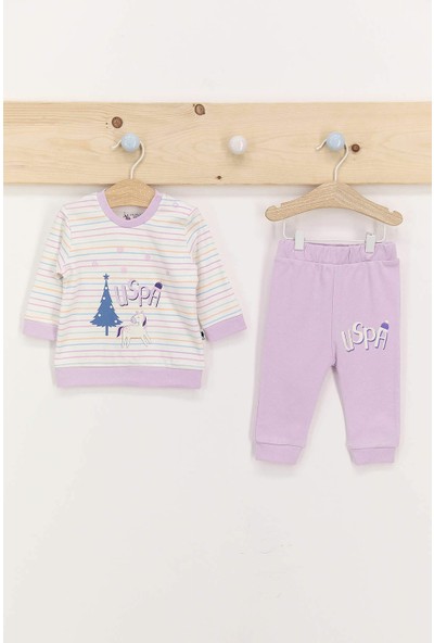 U.S. Polo Assn. U.s. Polo 2'li Takım Uzun Kol Krem