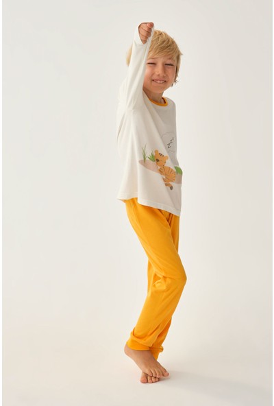 Dagi Oranj Uzun Kol Pijama Takımı