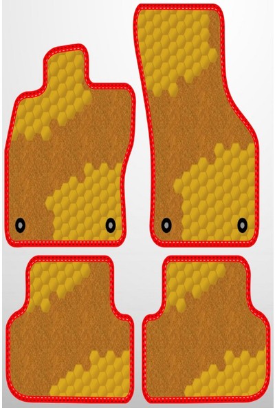 Tegin Honda Jazz 2 2009-2014 Uyumlu Turuncu Halı Sarı Desen Kırmızı Kenar Plus Paspas Tegin Honda Jazz 2 2009-2014 Uyumlu Turuncu Halı Sarı Desen Kırmızı Kenar Plus Paspas