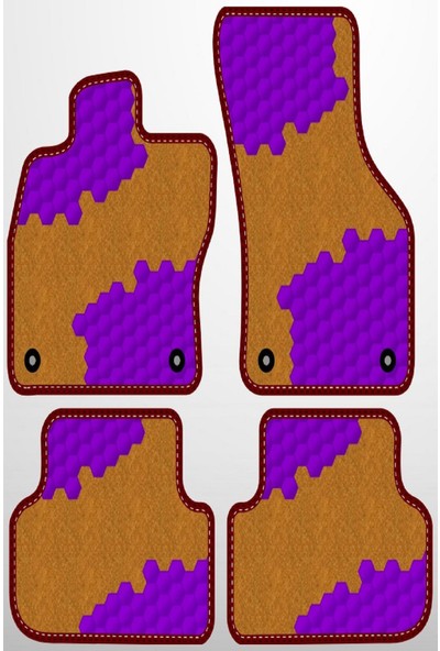 Tegin Honda Civic 2016 ve Sonrası - Sedan Uyumlu Turuncu Halı Mor Desen Bordo Kenar Plus Paspas Tegin Honda Civic 2016 ve Sonrası - Sedan Uyumlu Turuncu Halı Mor Desen Bordo Kenar Plus Paspas