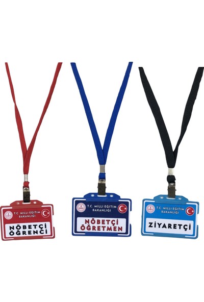 ABC Ofis Nöbetçi Öğretmen + Öğrenci + Ziyaretçi Kartı 3 x 10'lu