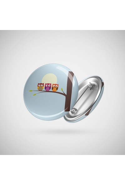 Fizello Three Owls In The Moonlight Rozet