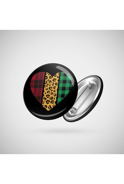 Fizello Three Hearts Leopard Buffalo Plaid Valentine's Day Rozet