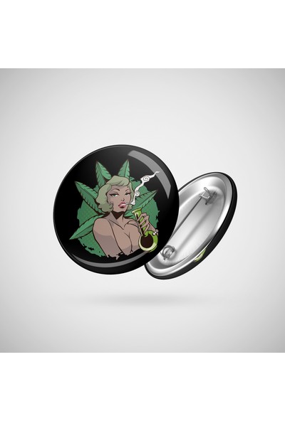 Fizello Weed Pin Up Girl Rozet Fizello Weed Pin Up Girl Rozet