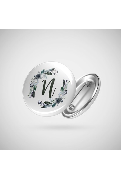 Fizello Floral Monogram N Dark Bohemian Flora Rozet