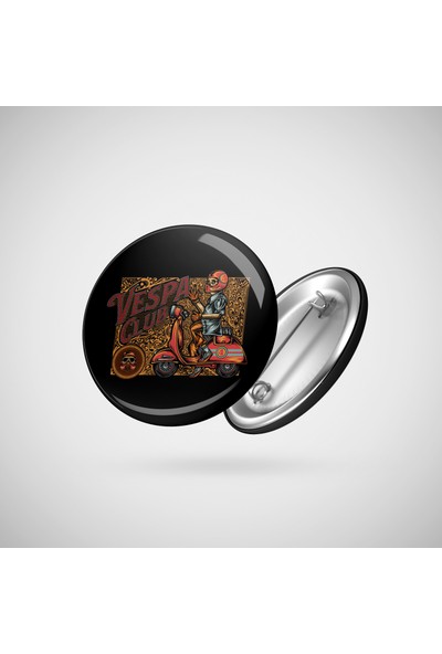 Fizello Vespa Club With A Vintage Red Helmet Rozet