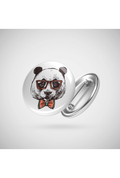 Fizello Funny Hipster Panda Rozet