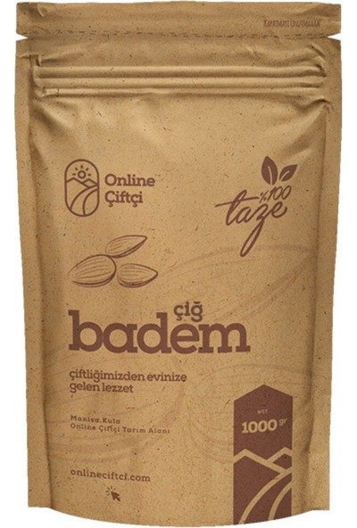 Online Çiftçi Çiğ Yerli Badem 1000 gr