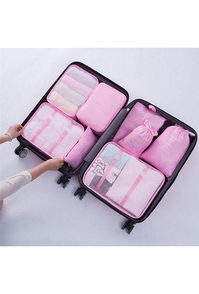 Bahrem Bavul Içi Düzenleyici Organizer 6 Lı Set - Pembe