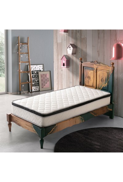 Heyner Techno 90 x 190 Cm. Ultra Lüx Pedli Cotton Tek Kişilik Yaylı Yatak