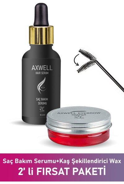 Axwell Kaş Şekillendirici Wax(Kaş SABITLEYICI)30ML& Saç Dökülmelerine Karşı Onarıcı Bakım SERUMU50ML