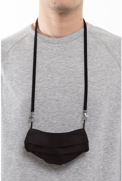 Mutlu Maske Ayarlanabilir Yetişkin Ve Çocuk Maske Takma Aparatı Özellikli Boyun Askısı Ipi - Siyah Mutlu Maske Ayarlanabilir Yetişkin Ve Çocuk Maske Takma Aparatı Özellikli Boyun Askısı Ipi - Siyah