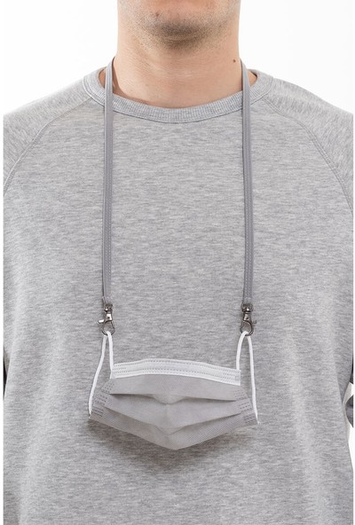 Mutlu Maske Ayarlanabilir Yetişkin Ve Çocuk Maske Takma Aparatı Özellikli Boyun Askısı Ipi - Gri Mutlu Maske Ayarlanabilir Yetişkin Ve Çocuk Maske Takma Aparatı Özellikli Boyun Askısı Ipi - Gri