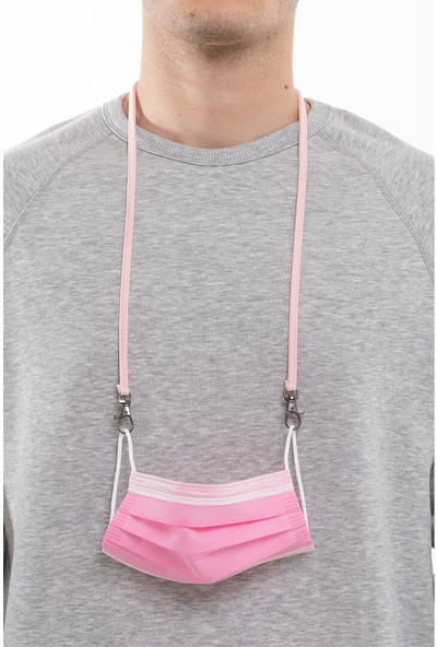 Mutlu Maske Ayarlanabilir Yetişkin Ve Çocuk Maske Takma Aparatı Özellikli Boyun Askısı Ipi - Pembe Mutlu Maske Ayarlanabilir Yetişkin Ve Çocuk Maske Takma Aparatı Özellikli Boyun Askısı Ipi - Pembe