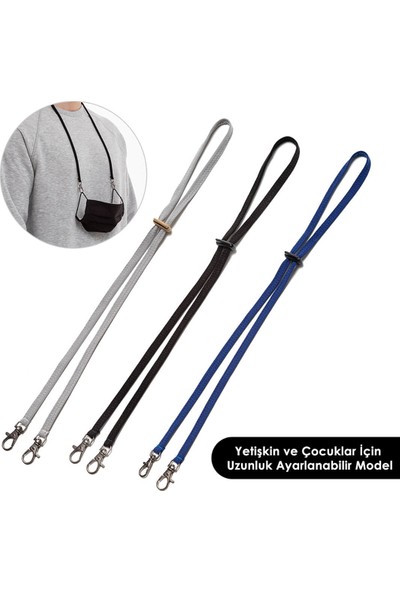Mutlu Maske Ayarlanabilir Yetişkin Ve Çocuk Maske Takma Aparatı Özellikli Boyun Askısı Ipi 3'lü Set Mutlu Maske Ayarlanabilir Yetişkin Ve Çocuk Maske Takma Aparatı Özellikli Boyun Askısı Ipi 3'lü Set