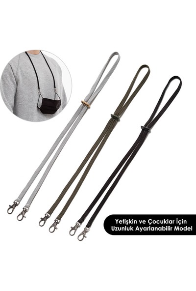 Mutlu Maske Ayarlanabilir Yetişkin Ve Çocuk Maske Takma Aparatı Özellikli Boyun Askısı Ipi 3'lü Set Mutlu Maske Ayarlanabilir Yetişkin Ve Çocuk Maske Takma Aparatı Özellikli Boyun Askısı Ipi 3'lü Set
