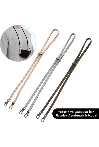 Mutlu Maske Ayarlanabilir Yetişkin Ve Çocuk Maske Takma Aparatı Özellikli Boyun Askısı Ipi 3'lü Set Mutlu Maske Ayarlanabilir Yetişkin Ve Çocuk Maske Takma Aparatı Özellikli Boyun Askısı Ipi 3'lü Set