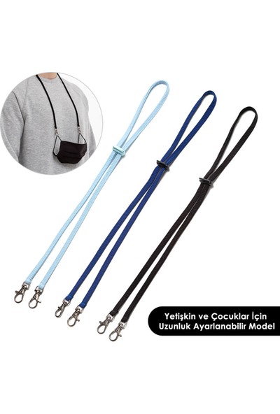 Mutlu Maske Ayarlanabilir Yetişkin Ve Çocuk Maske Takma Aparatı Özellikli Boyun Askısı Ipi 3'lü Set Mutlu Maske Ayarlanabilir Yetişkin Ve Çocuk Maske Takma Aparatı Özellikli Boyun Askısı Ipi 3'lü Set