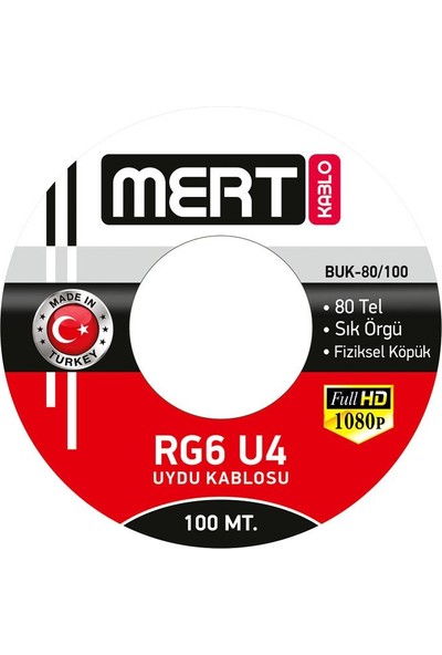 Mert Rg6/u4 80 Tel Uydu Anten Kablosu 100 Metre Mert Rg6/u4 80 Tel Uydu Anten Kablosu 100 Metre