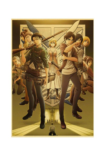 Astr Decor Japon Klasik Anime Titan Sezon 4 Posteri Kraft Kağıt Baskı Poster