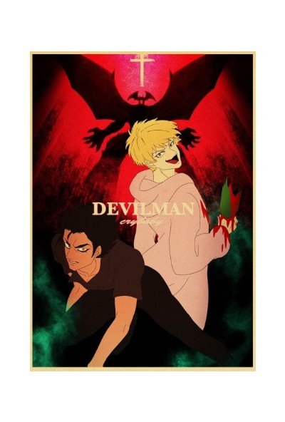 Astr Decor Anime Devilman Crybaby Posteri Kraft Kağıt