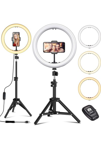 Elegiant Renk Modu Kısılabilir LED Halka Tam Işık Tripod Standı Vlog Makyaj Için Uzaktan Kumandalı Canlı Selfie Tutucu (Yurt Dışından) Elegiant Renk Modu Kısılabilir LED Halka Tam Işık Tripod Standı Vlog Makyaj Için Uzaktan Kumandalı Canlı Selfie Tutucu (Yurt Dışından)