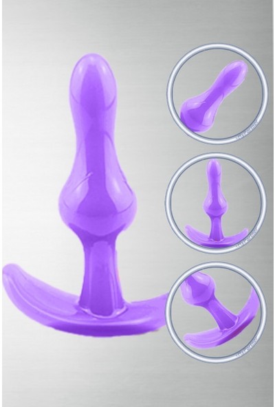 Partner 2 Boğumlu Pürüzsüz Yüzey Lüks Mor Anal Plug Anal Tıkaç