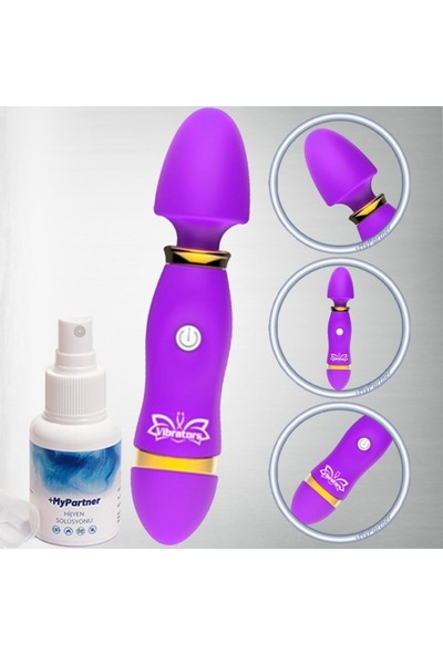 Partner 12 Farklı Titreşimli Vajina ve Klitoral Masajı Mastürbatör Mor Vibratör + Temizleme Solüsyonu Partner 12 Farklı Titreşimli Vajina ve Klitoral Masajı Mastürbatör Mor Vibratör + Temizleme Solüsyonu