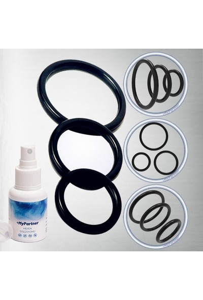 Partner Siyah 3'lü Penis Halkası +Temizleme Solüsyonu Partner Siyah 3'lü Penis Halkası +Temizleme Solüsyonu