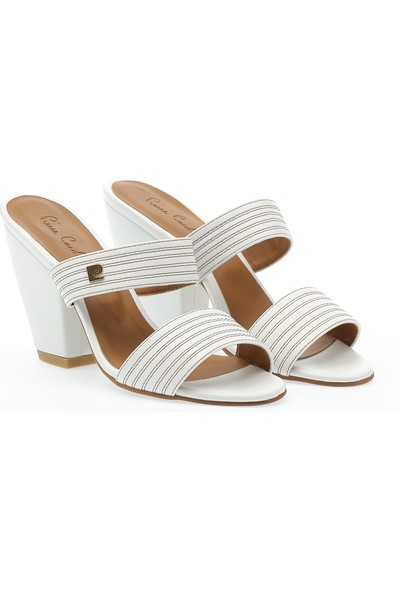 Pierre Cardin Beyaz Topuklu Terlik 50243743-VR013
