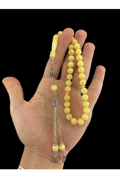 Kevser Antik Tesbih Gümüş Tasarım Sertifikalı Has Kehribar Tesbih