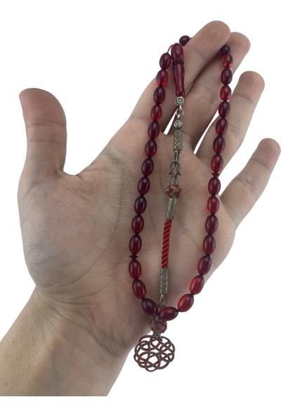 Kevser Antik Tesbih Kazazlı Kızıl Ateş Kehribar