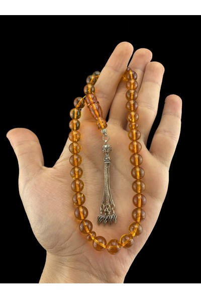 Kevser Antik Tesbih Küre Kesim Damla Kehribar Tesbih