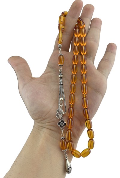 Kevser Antik Tesbih Turuncu Blok Zar