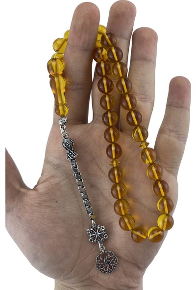 Kevser Antik Tesbih Usta Işçilikli Ateş Kehribar