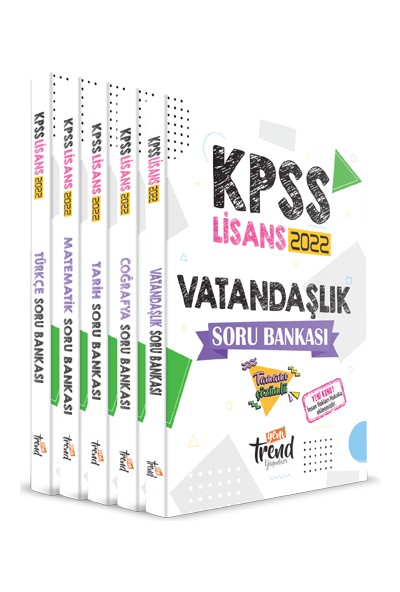 Yeni Trend Yayınları KPSS 2022 Lisans Soru Bankası Set