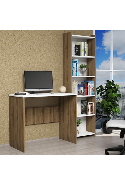 Fernıso Çalışma Masası Kitaplık Beyaz-Ceviz Fernıso Çalışma Masası Kitaplık Beyaz-Ceviz