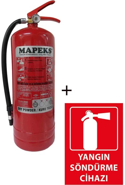 Valentino 6 Kg Mapeks Yangın Tüpü Ve Yangın Tüpü Levhası 2'li Set Valentino 6 Kg Mapeks Yangın Tüpü Ve Yangın Tüpü Levhası 2'li Set