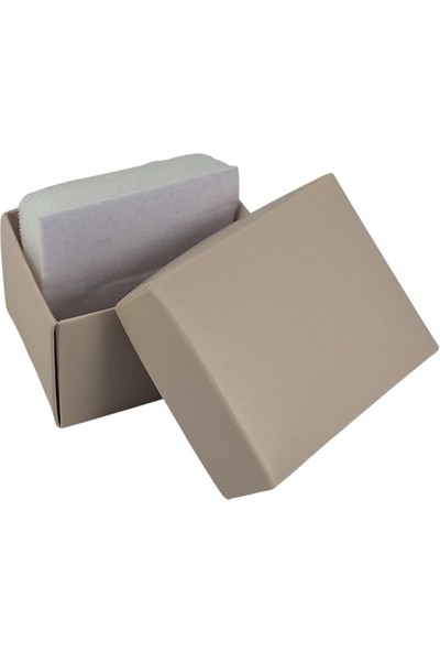 Özer Kutu Krem Karton Yüzük Kutusu (İçi Süngerli) 50 Li Paket